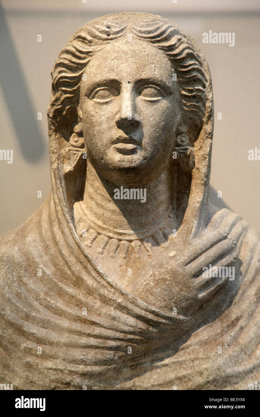 Grave memorial to woman of Rome, 200-100 BC in British Museum Stock ...