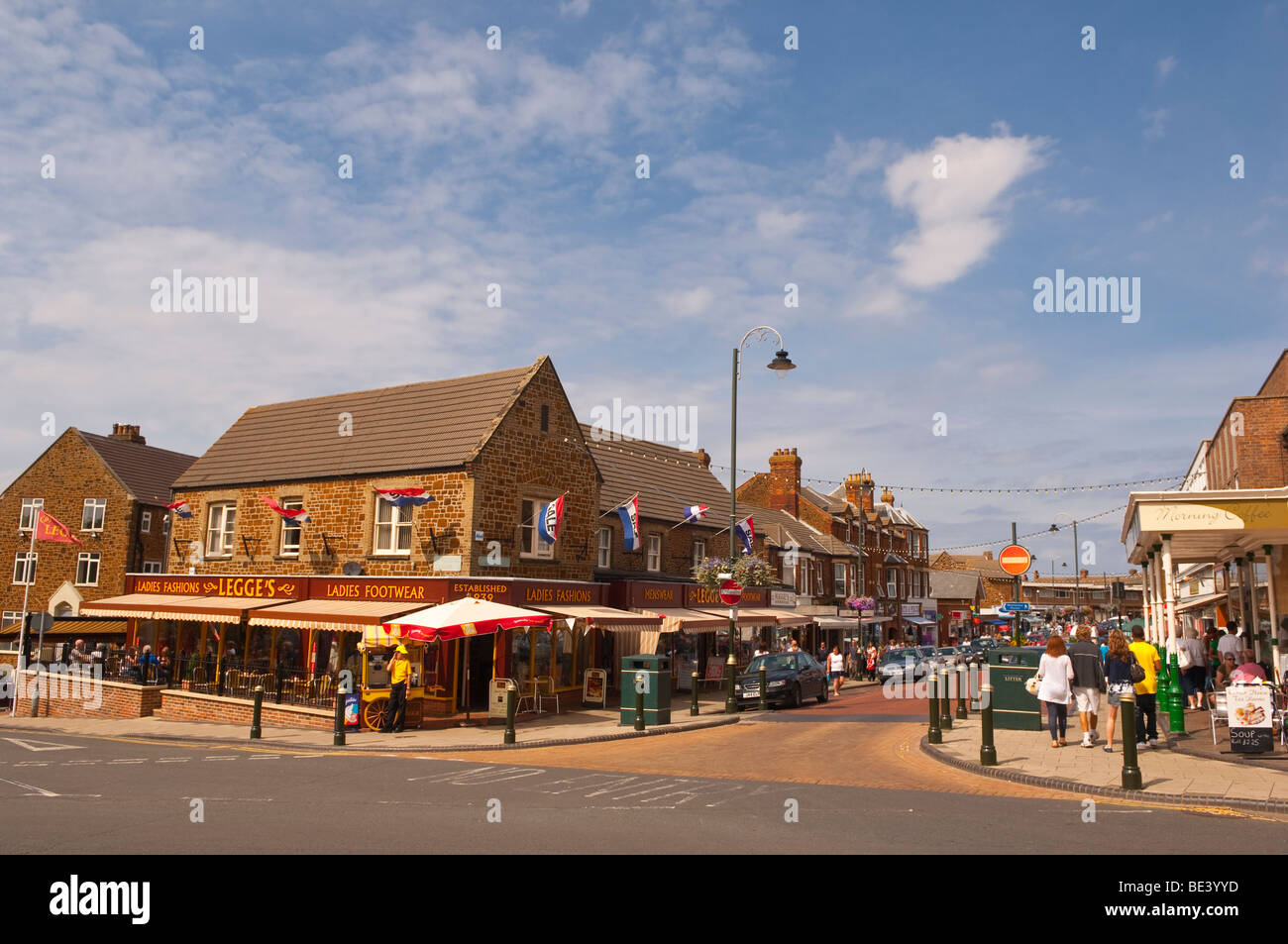 The busy town of Hunstanton , North Norfolk , Uk packed with ...