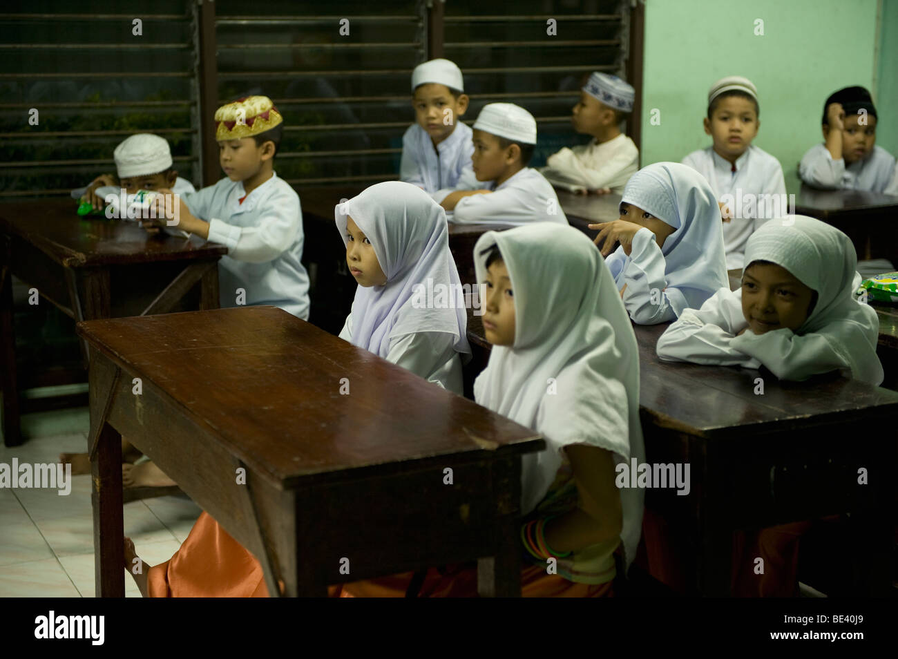 Muslim kids at the classroom waiting for studying, Bangkok,Thailand ...