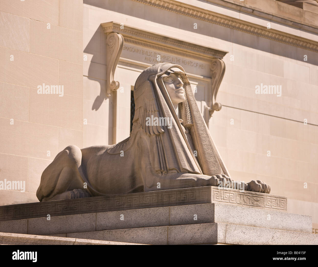 WASHINGTON, DC, USA - Sphinx at Scottish Rite of Freemasonry building ...