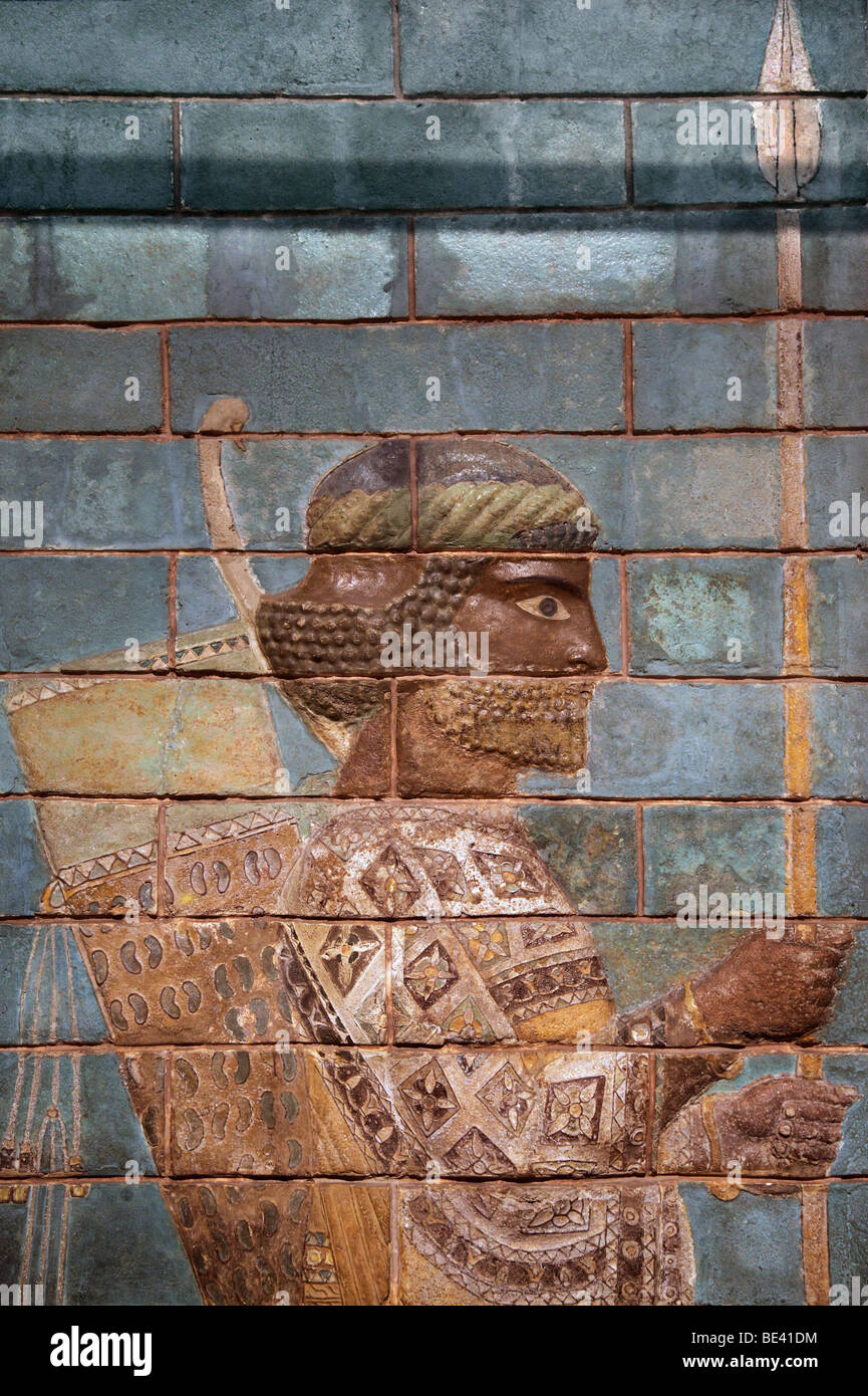 Wall painting of Persian Warrior, Darius's Palace at Persepolis Stock ...
