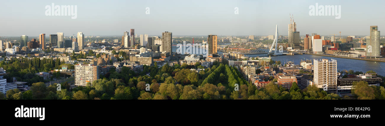 Rotterdam town city center aerial view panorama modern architecture ...