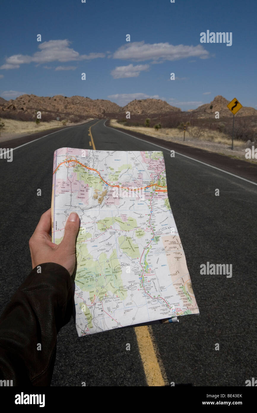 Western united states road map hi-res stock photography and images - Alamy