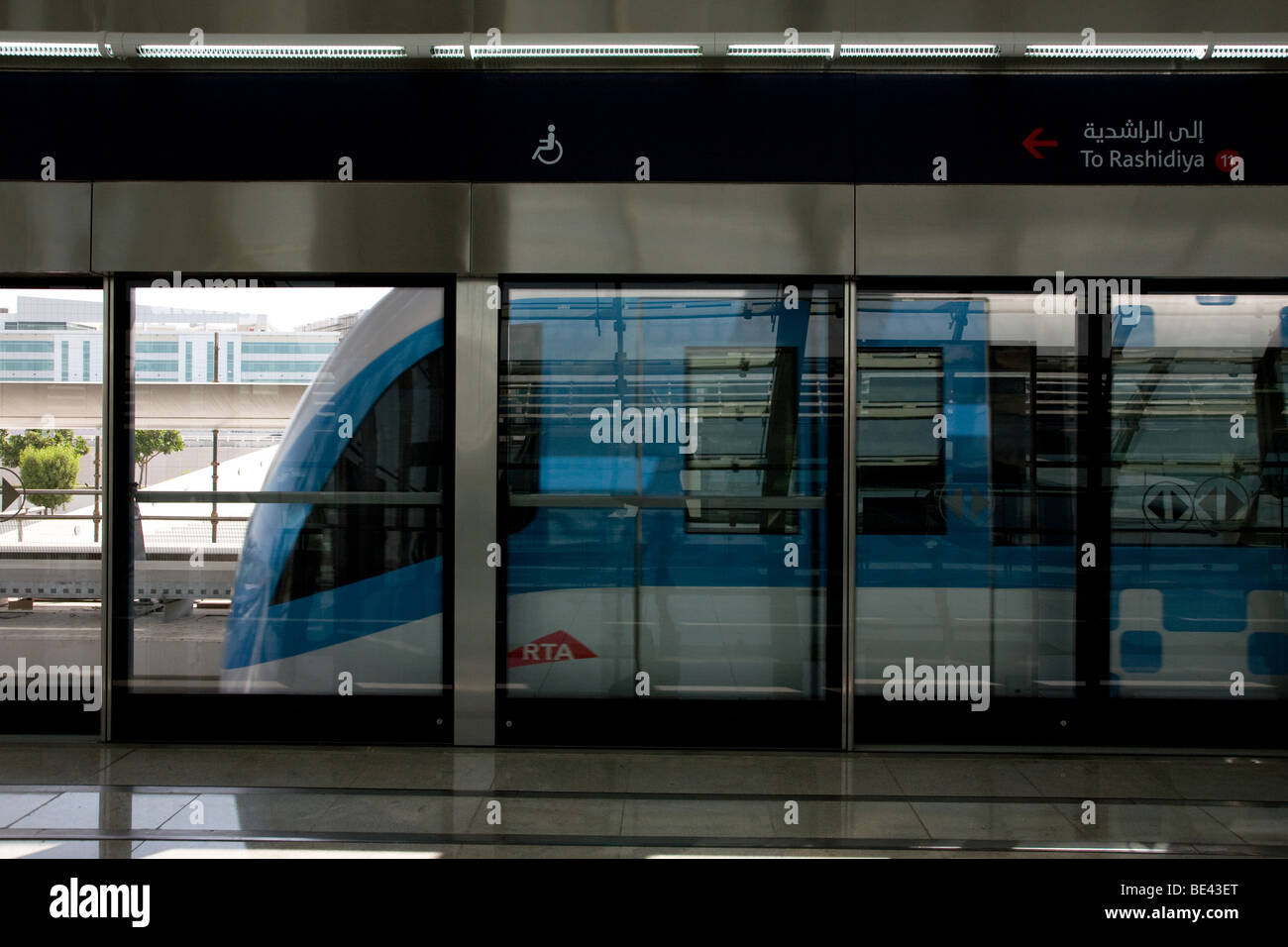 Dubai Metro Station Interior exterior railway line Stock Photo - Alamy