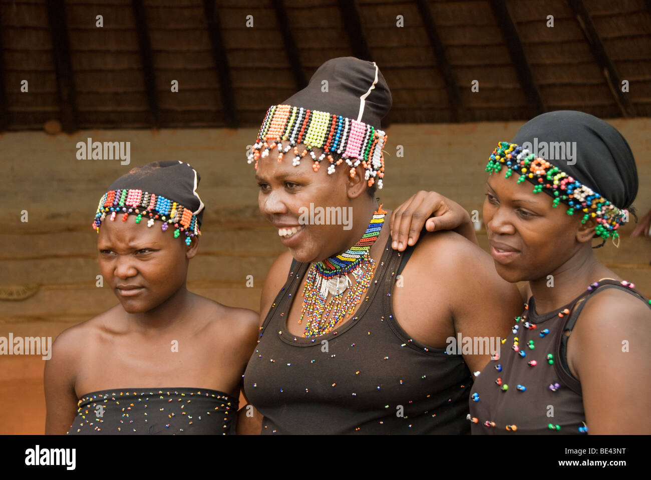 Zulu Maidens In Traditional Dress At Phezulu Safari Park In The Valley