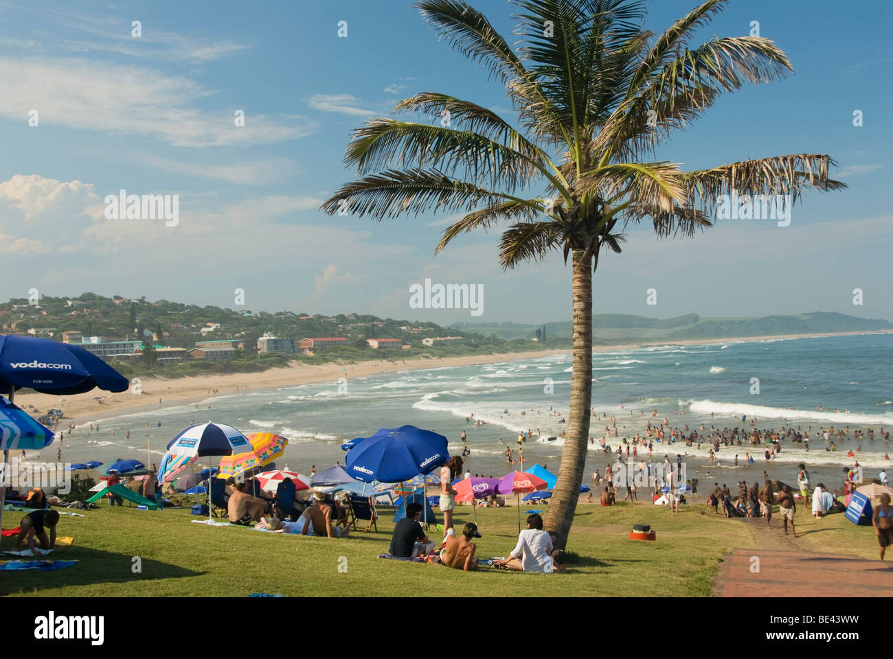 A hot sunny day at Scottburgh beach on the East Coast of South Africa ...