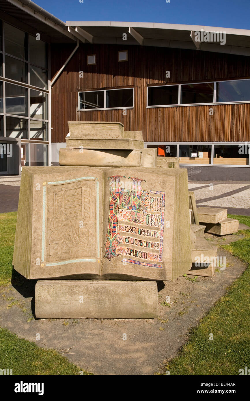 Books knowledge sculpture representing illuminated hi-res stock ...