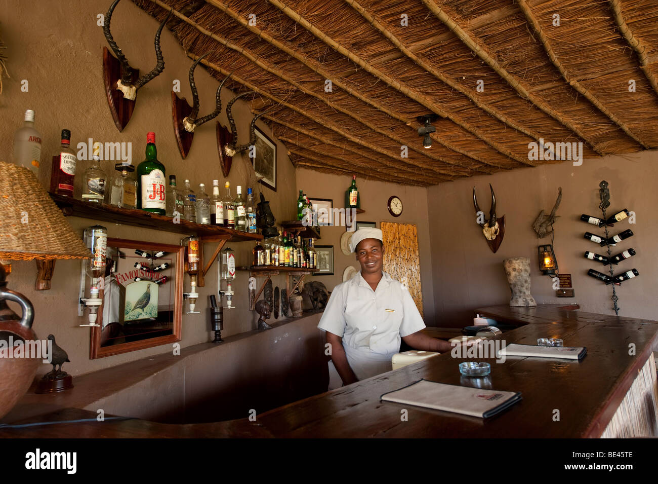 Bar, Mashatu Camp, Mashatu Game Reserve, Tuli Block, Botswana Stock ...