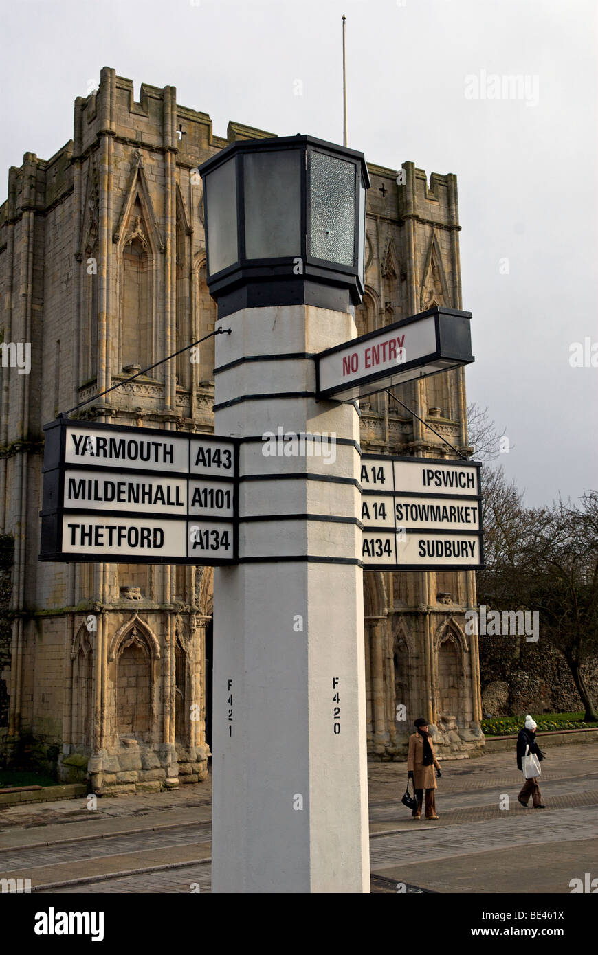 Historic road sign, Bury St Edmunds, Suffolk, UK Stock Photo - Alamy