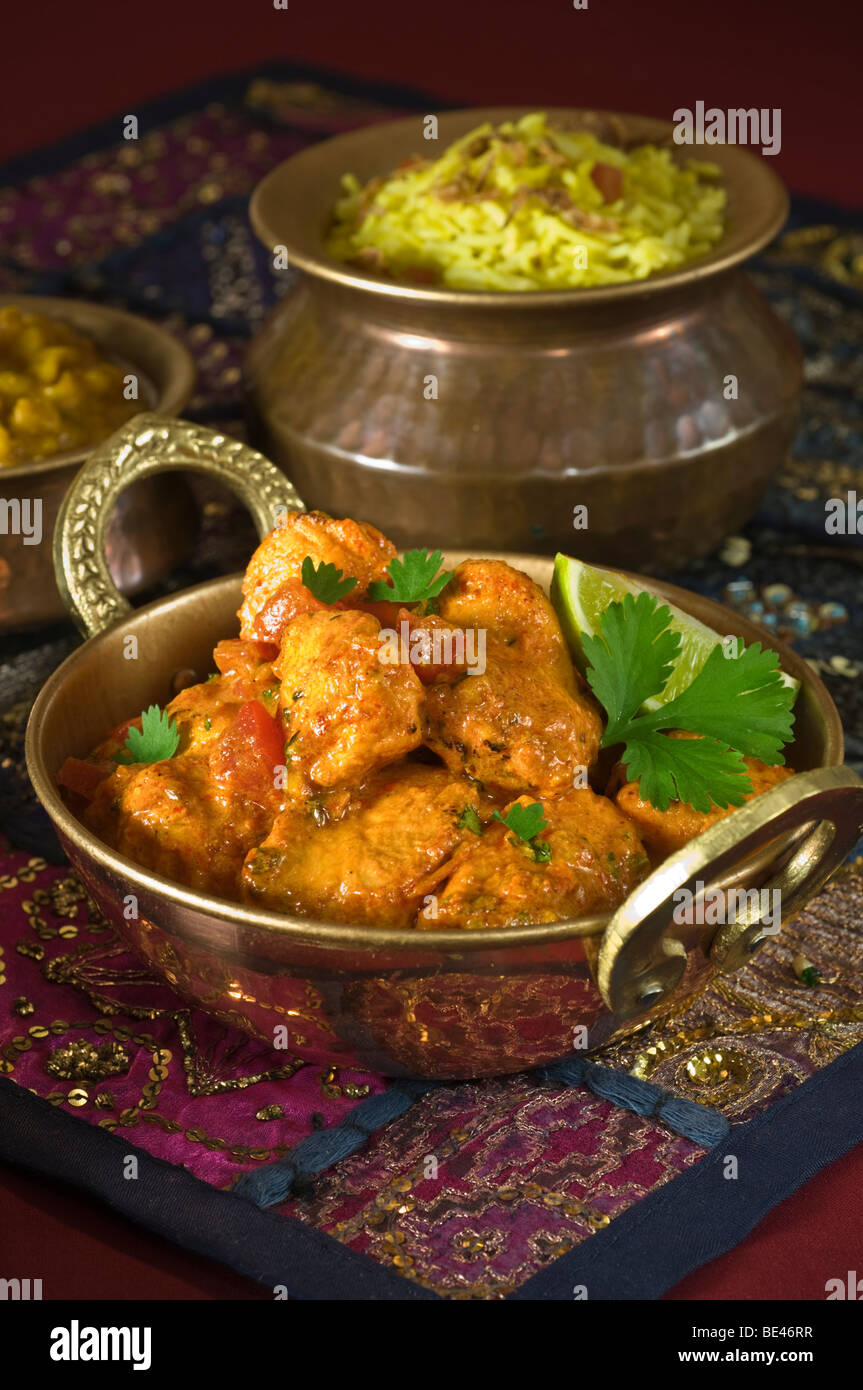 Balti chicken tikka masala curry Indian food Stock Photo - Alamy