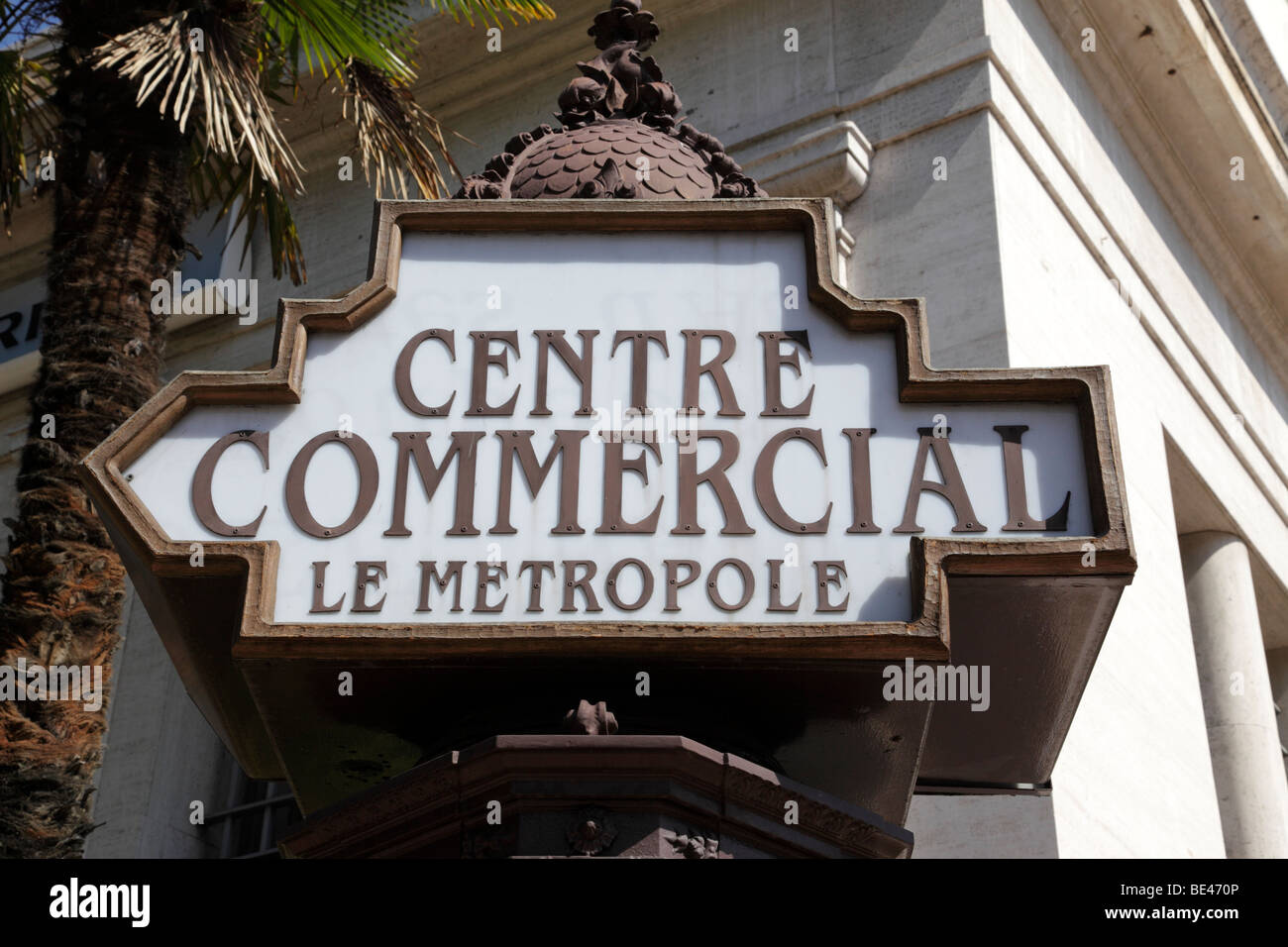 ornate street marker for the commercial centre of monte carlo monaco ...