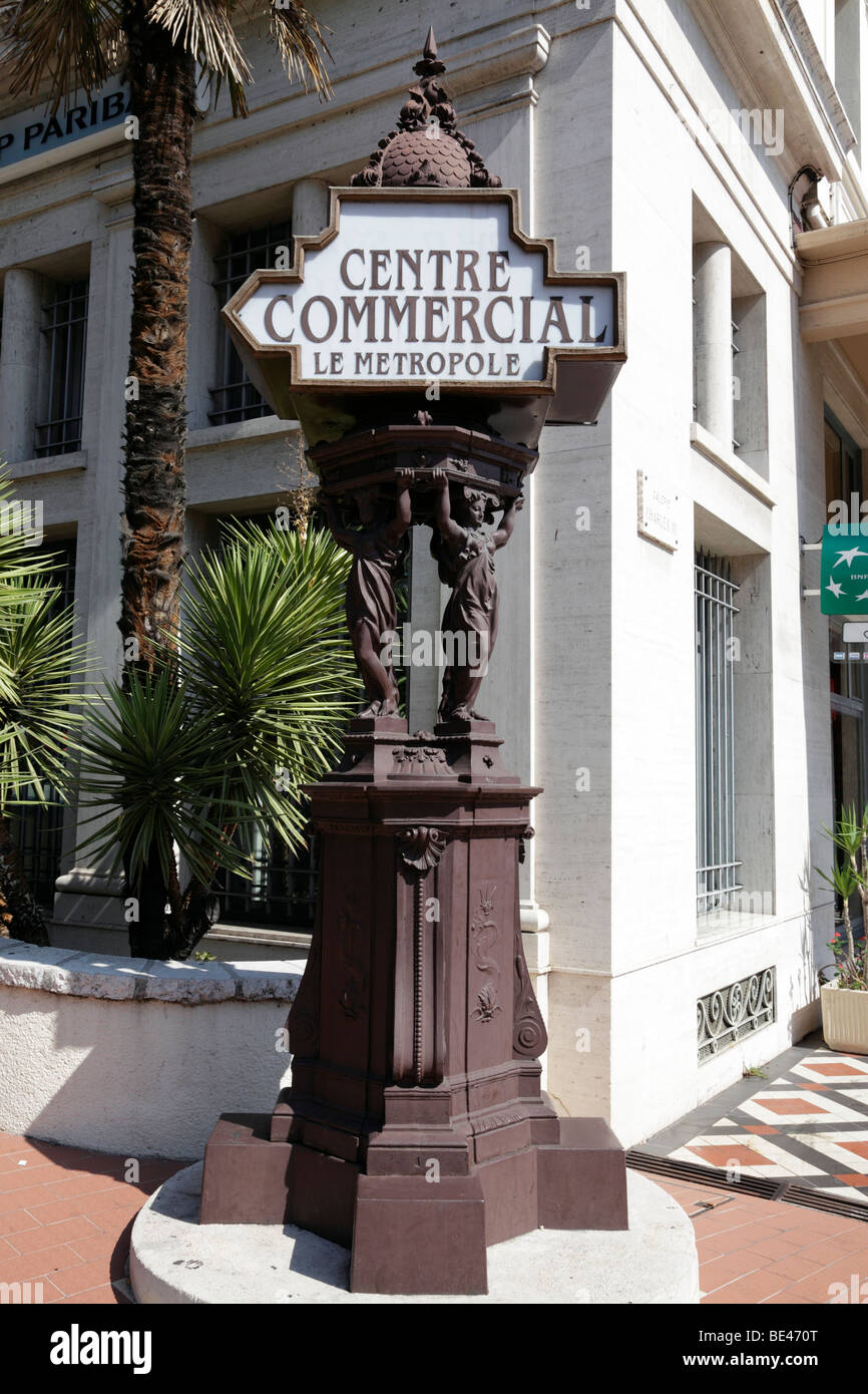 ornate street marker for the commercial centre of monte carlo monaco ...