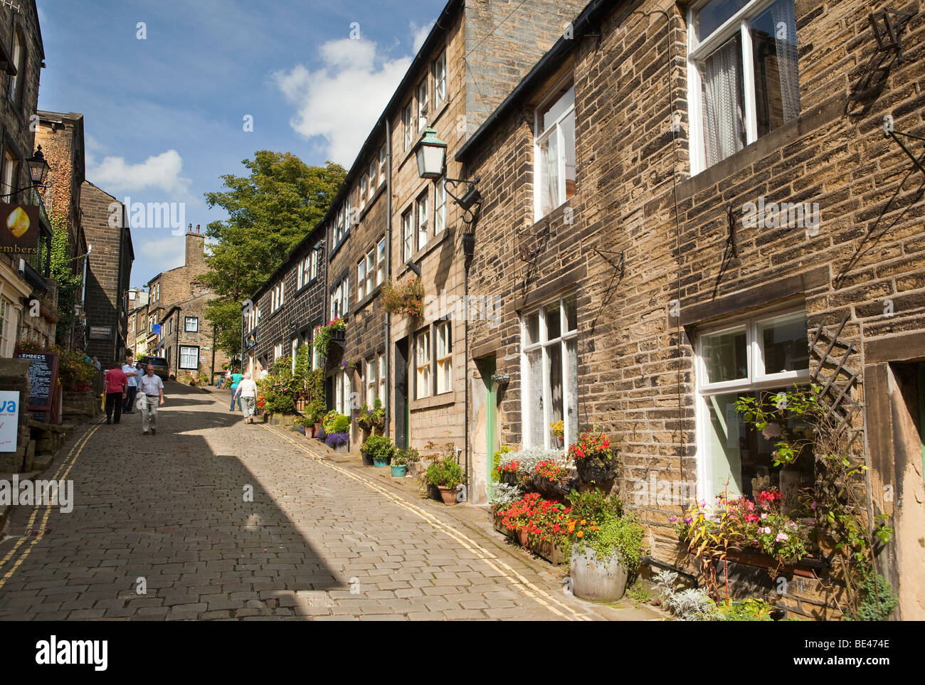 UK, England, Yorkshire, Haworth, Main Street Stock Photo - Alamy
