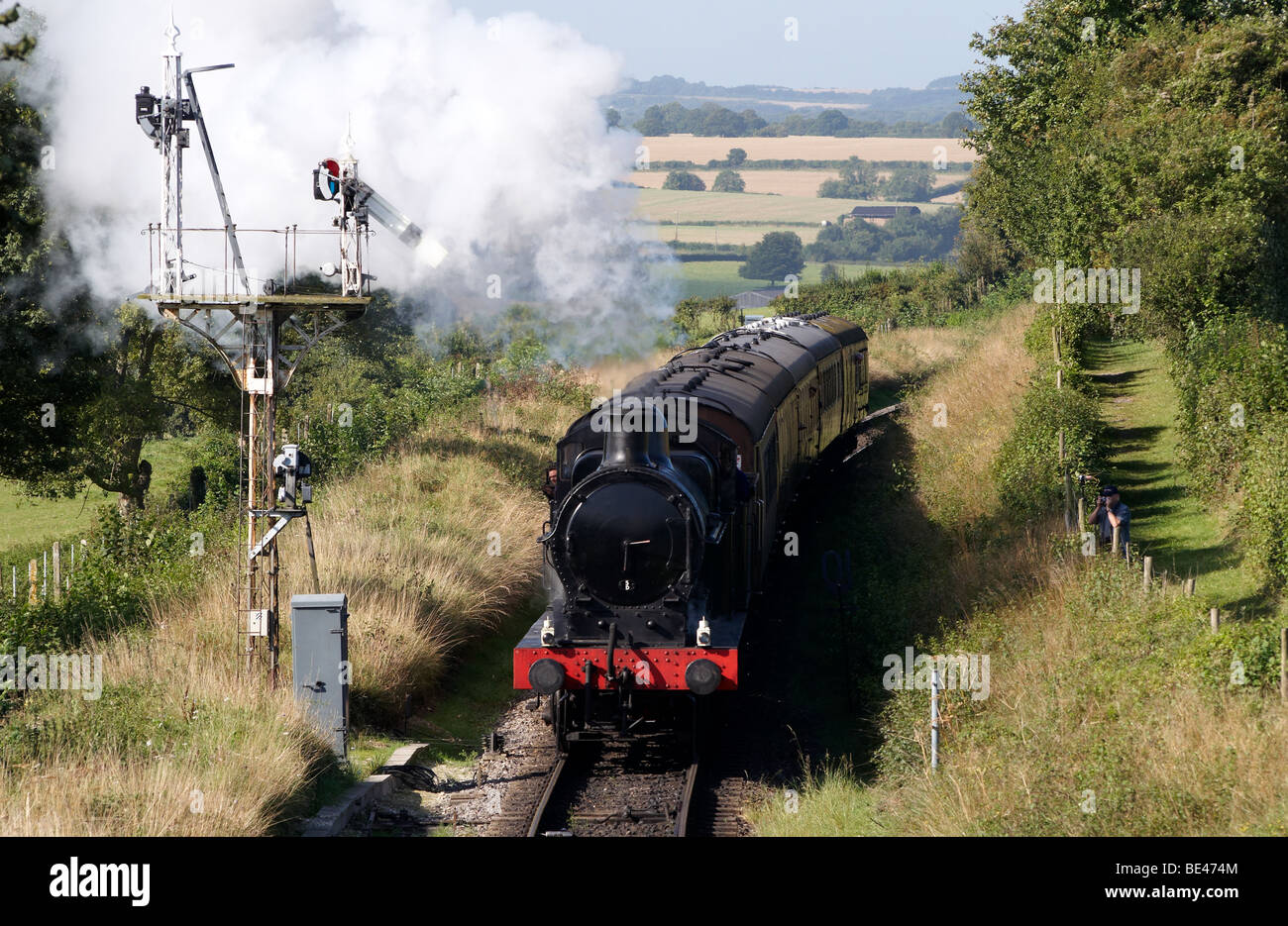 Steam trains on the Mid-Hants Railway in Hampshire, England. taken at ...