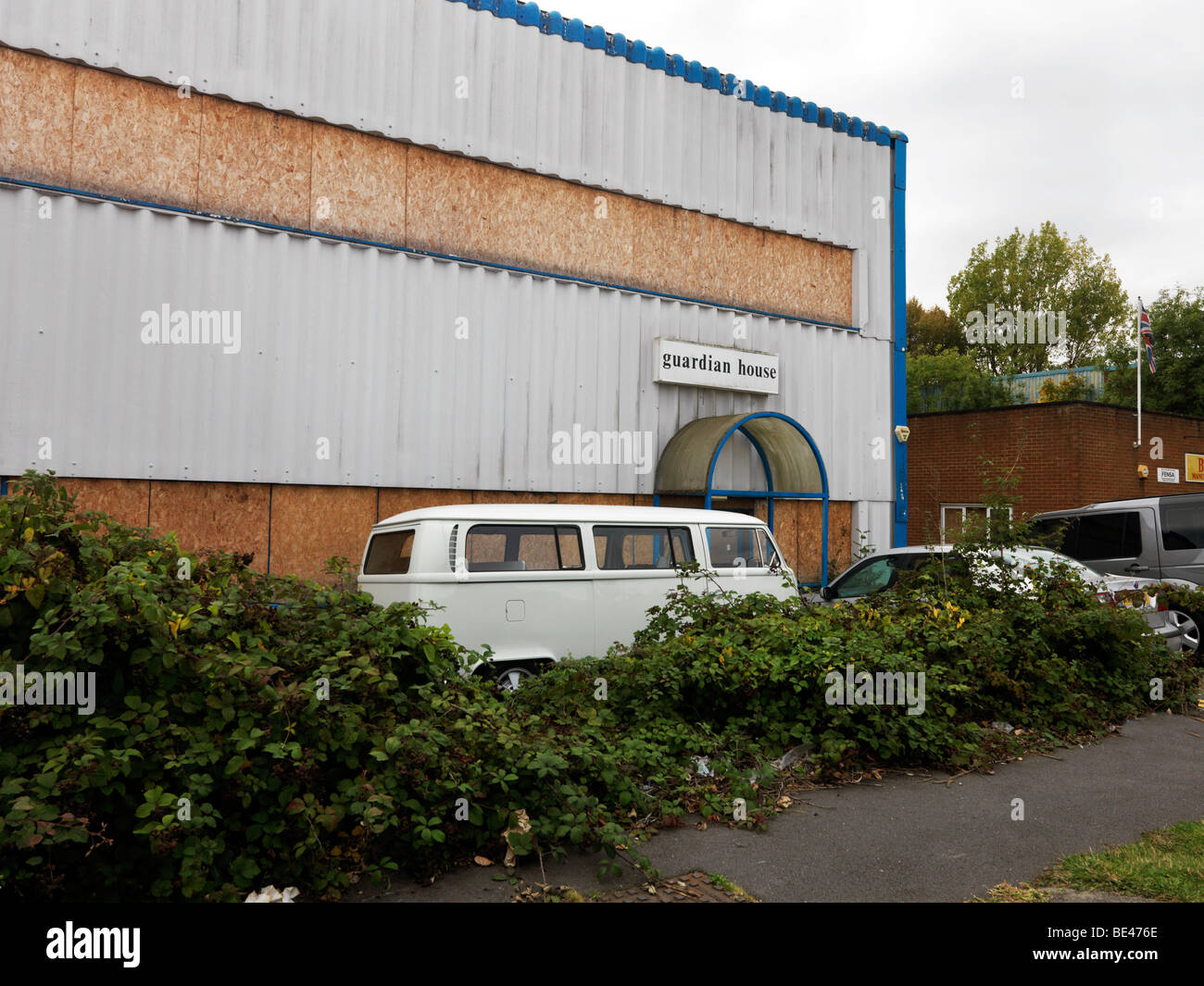 Boarded up Industrial Property Stock Photo - Alamy