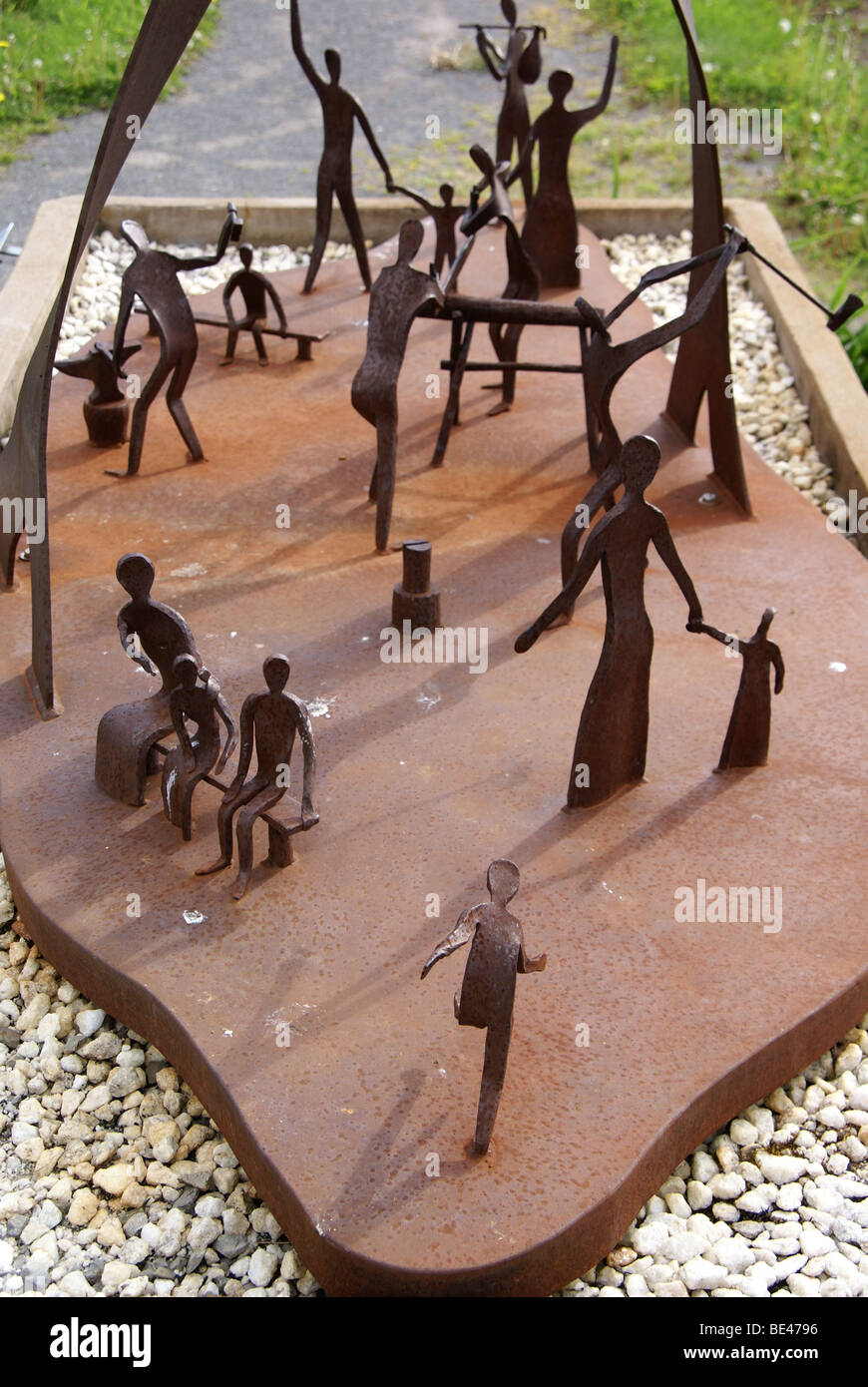 Mini sculptures made of metal in a park art exhibit Stock Photo - Alamy