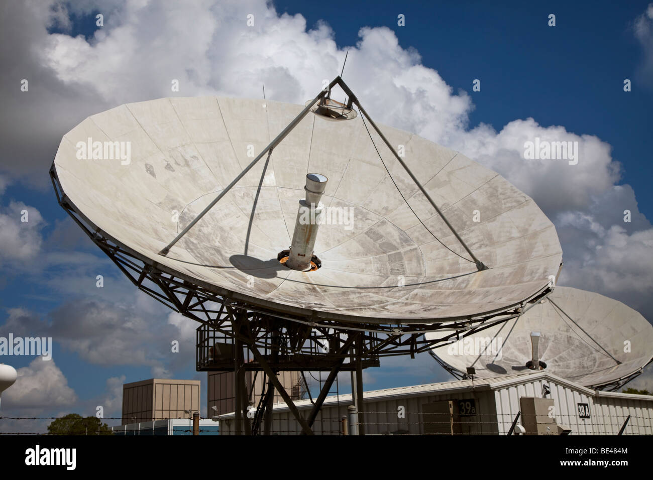 Dish antennae at NASA control center Houston Texas USA Stock Photo - Alamy