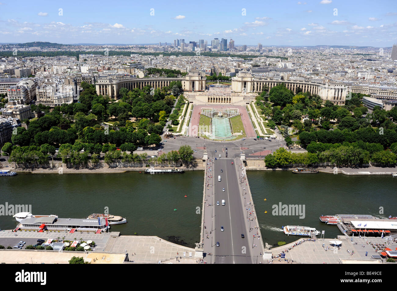 Iena bridge on the river Seine and Trocadero,Paris France Stock Photo ...
