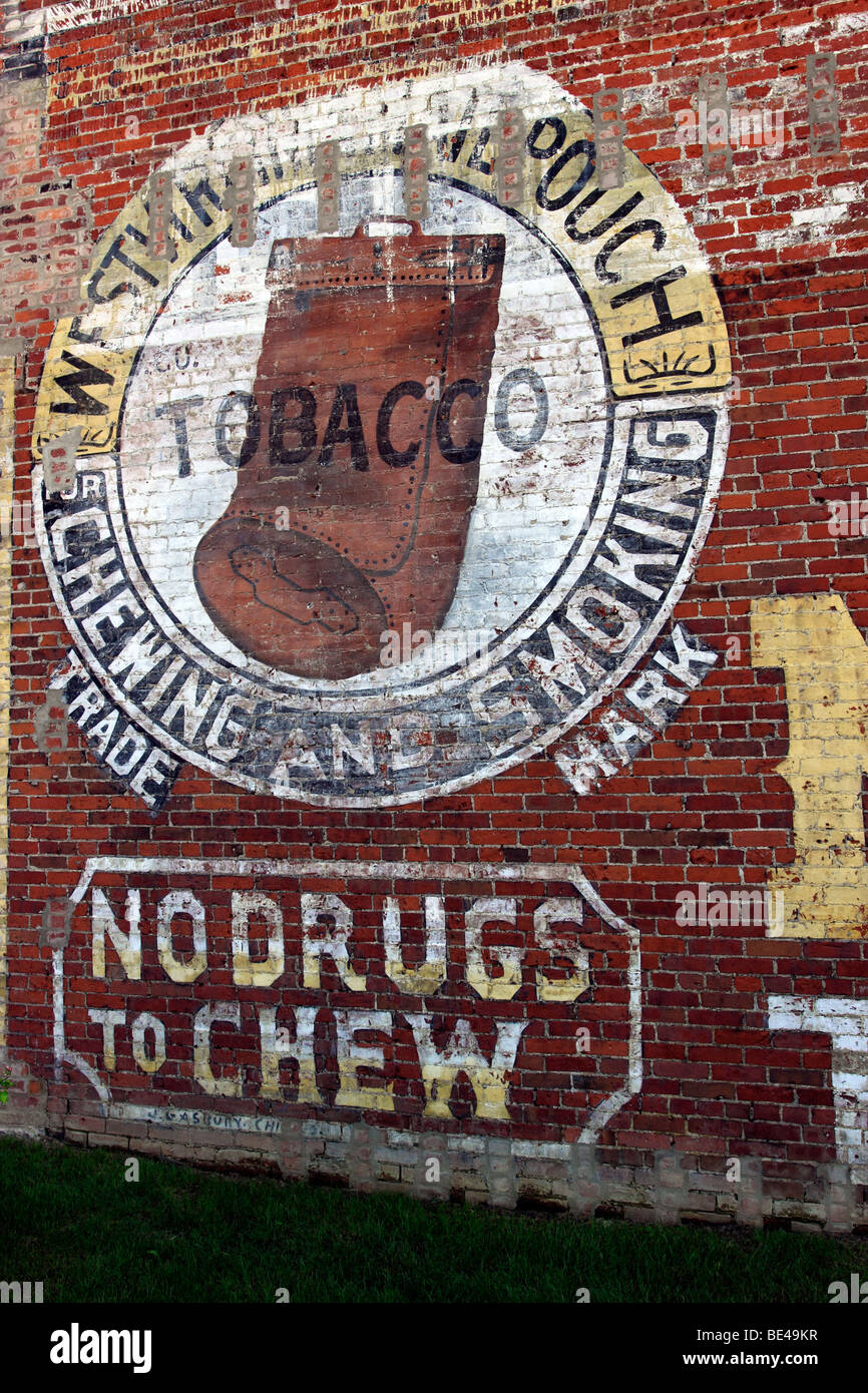 Faded sign painted on side of building, Waterloo, NY Stock Photo - Alamy