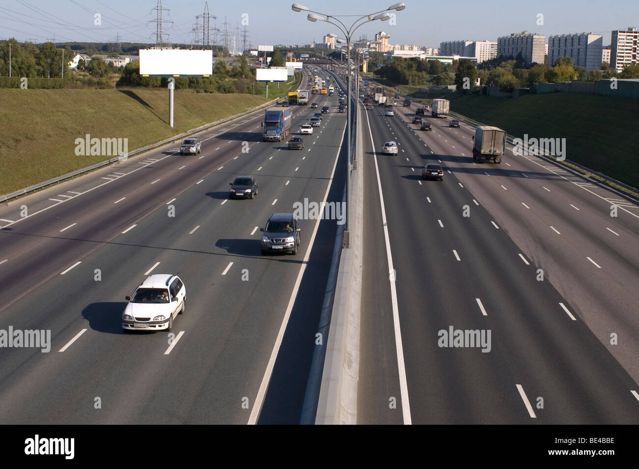 Moscow highway in the day - traffic Stock Photo - Alamy
