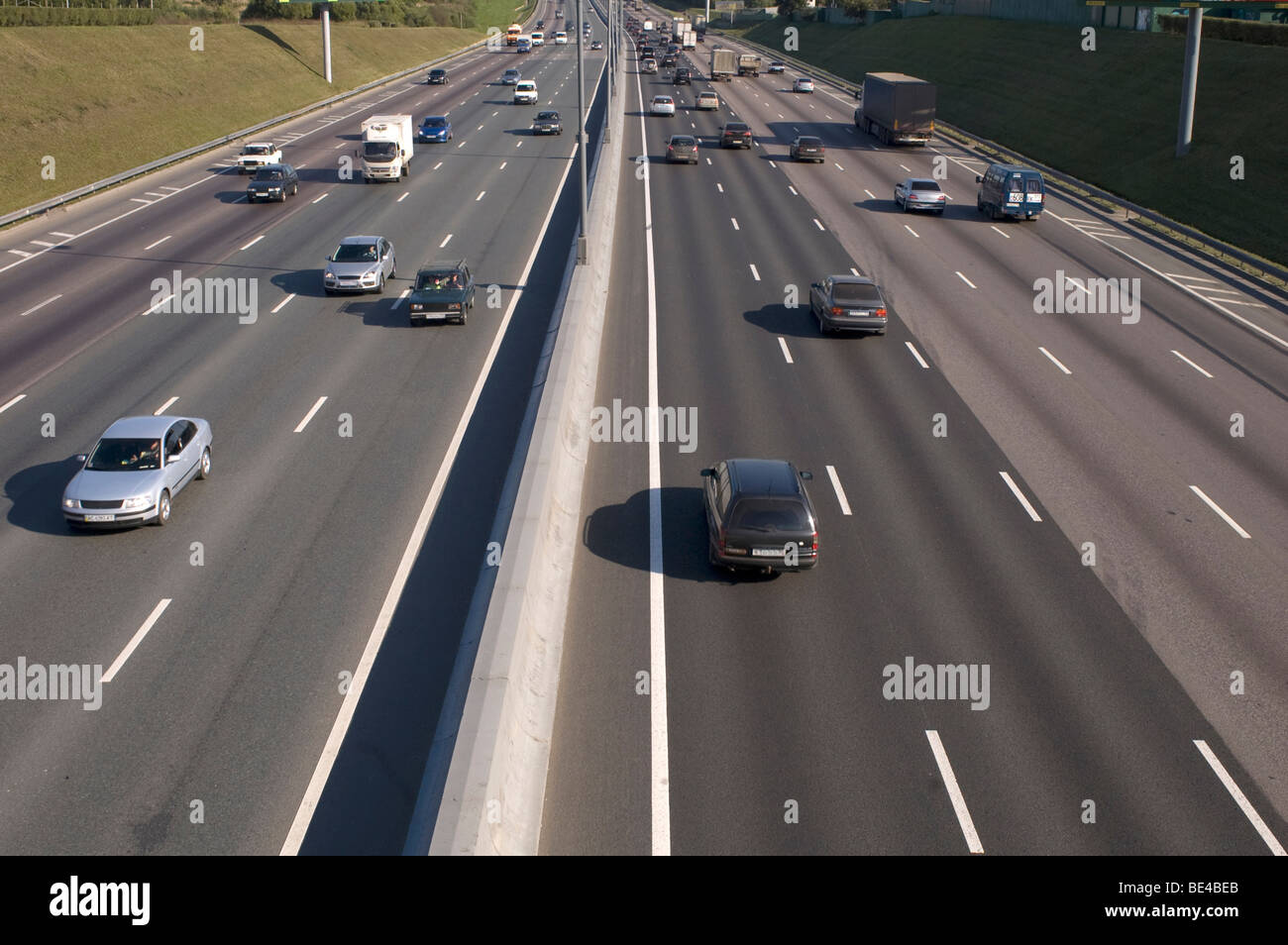 Moscow highway in the day - traffic Stock Photo - Alamy