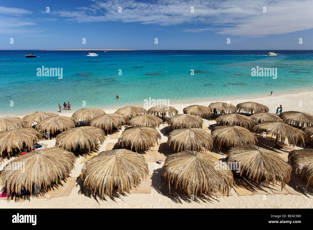 Beach, parasols, lagoon, swimmers, people, ships, Beach Mahmya, beach ...