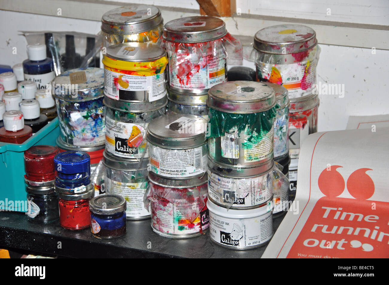 Material in an artists studio Stock Photo - Alamy