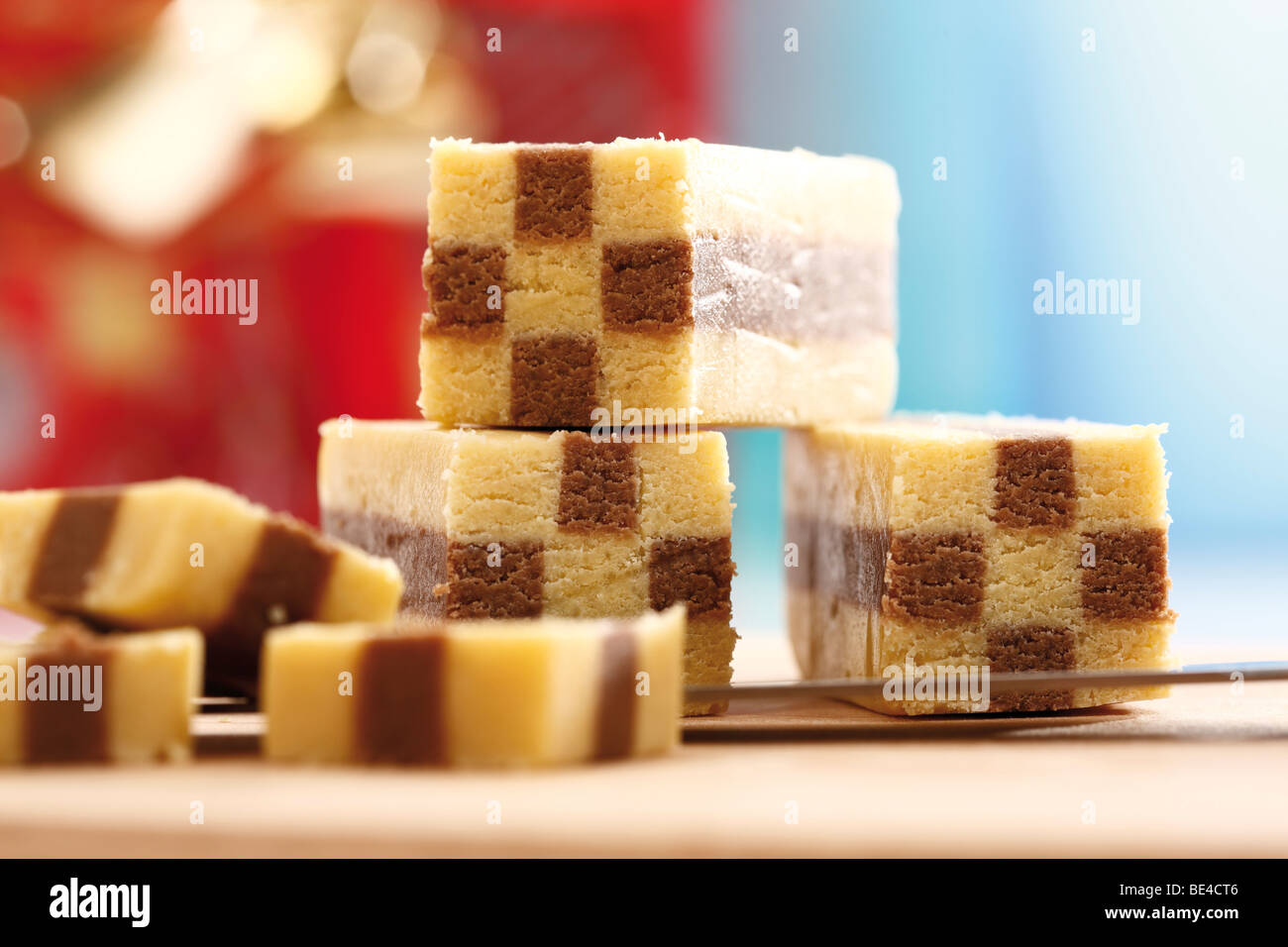 Black and white cookies, checkerboard bars Stock Photo - Alamy