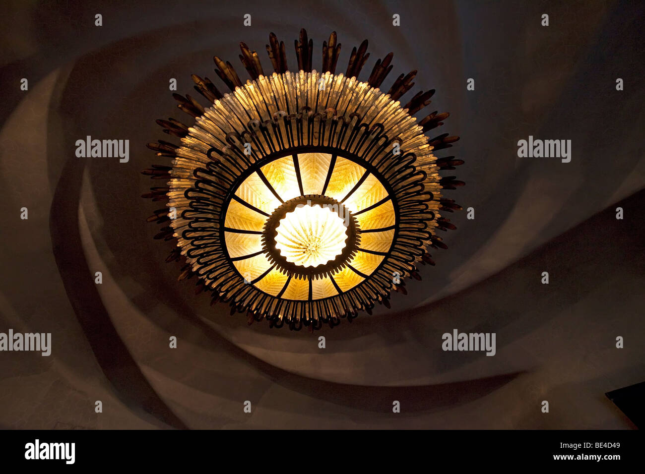 Barcelona Gaudi Casa Batllo main ceiling light Stock Photo - Alamy
