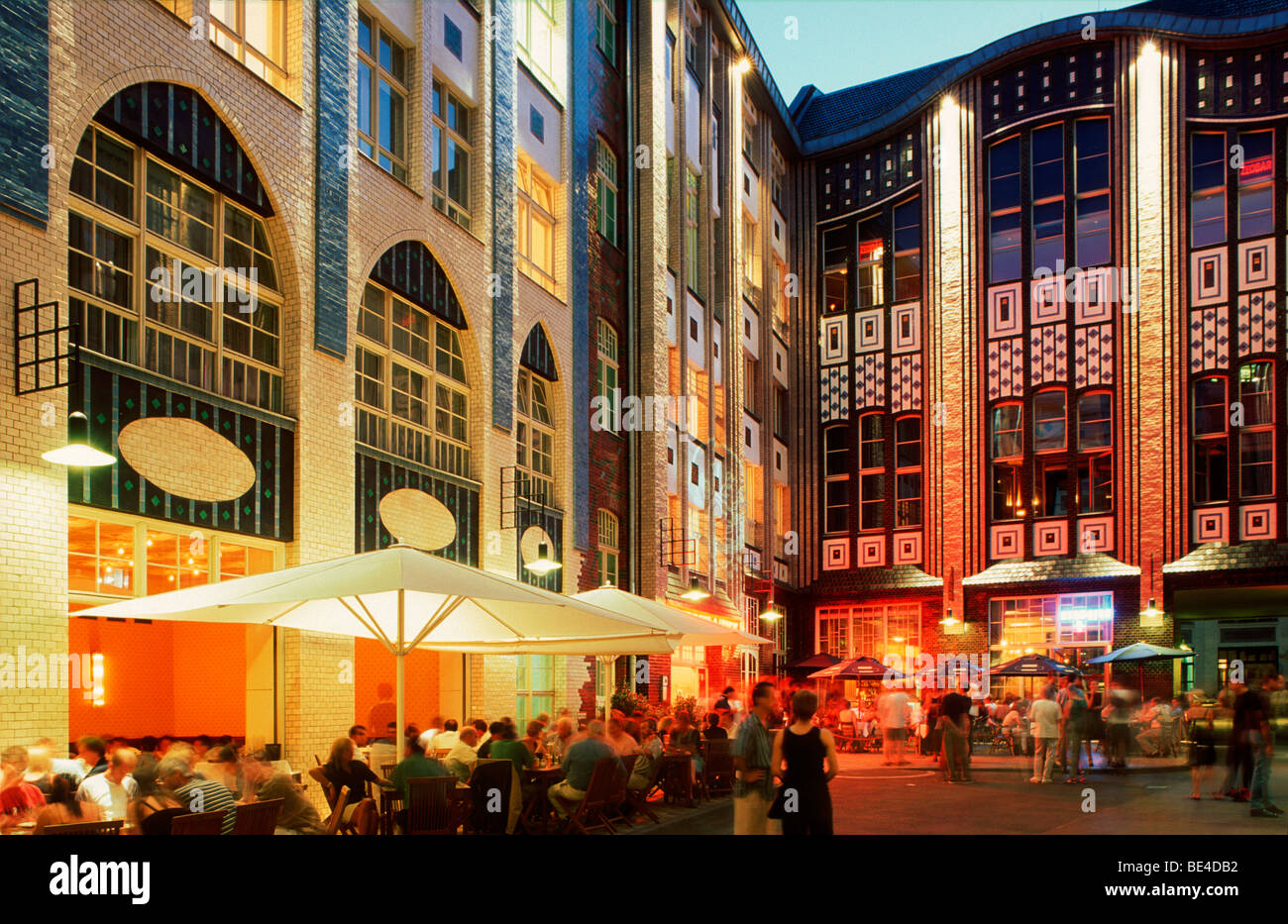 Hackesche Hoefe by night in Berlin Mitte, Berlin, Germany, Europe Stock ...