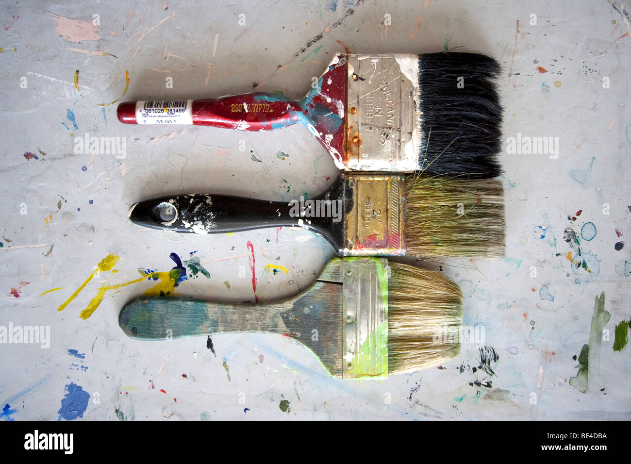 Used paint brushes Stock Photo - Alamy