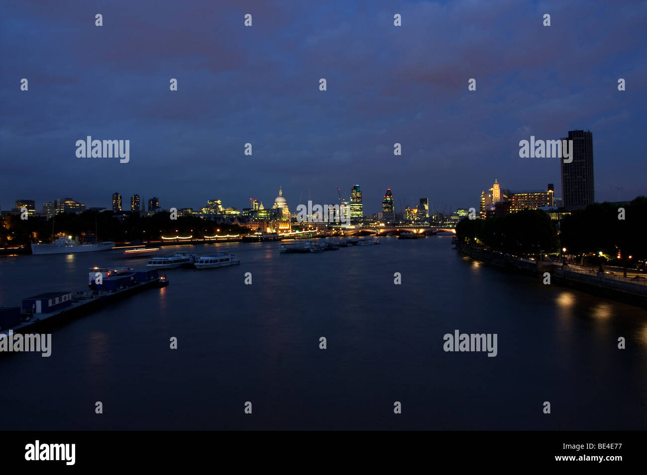 night landscape from london Stock Photo - Alamy