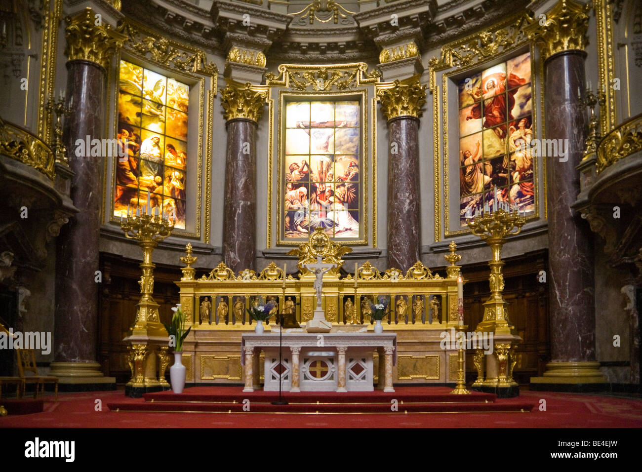 Altar of the Berlin Cathedral on Lustgarten, Pleasure Garden, interior ...