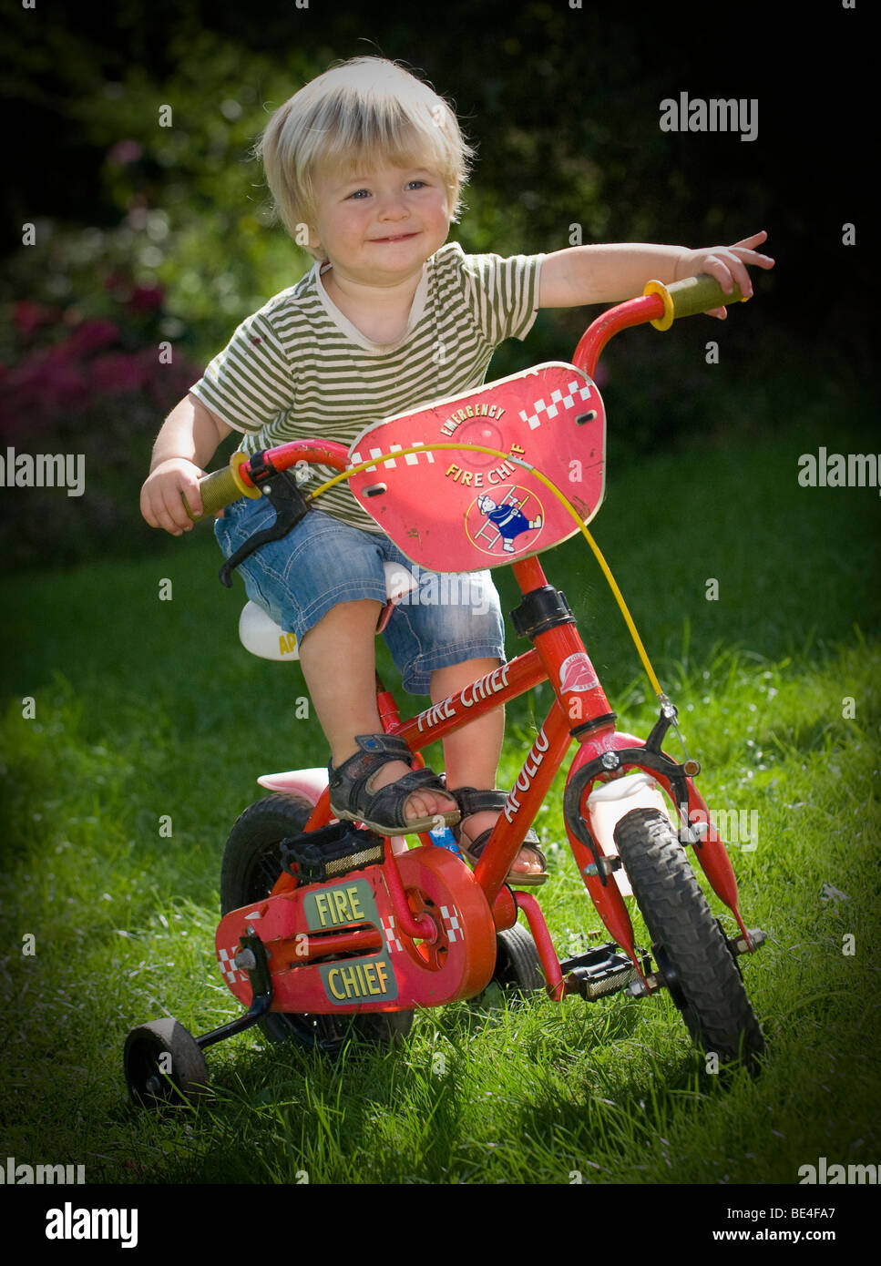 Little boy on his bicycle Stock Photo - Alamy