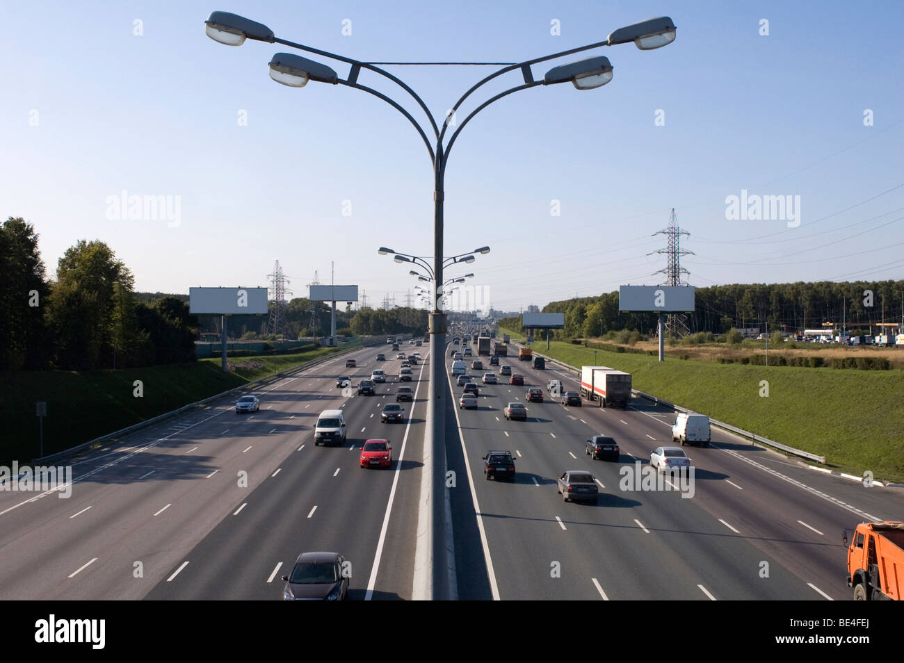 Moscow highway in the day - traffic Stock Photo - Alamy