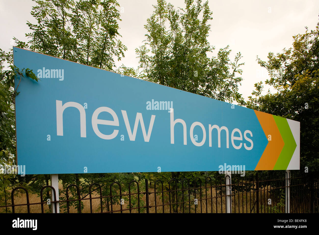 Sign for new homes on the futuristic Newhall estate in Harlow Essex UK ...