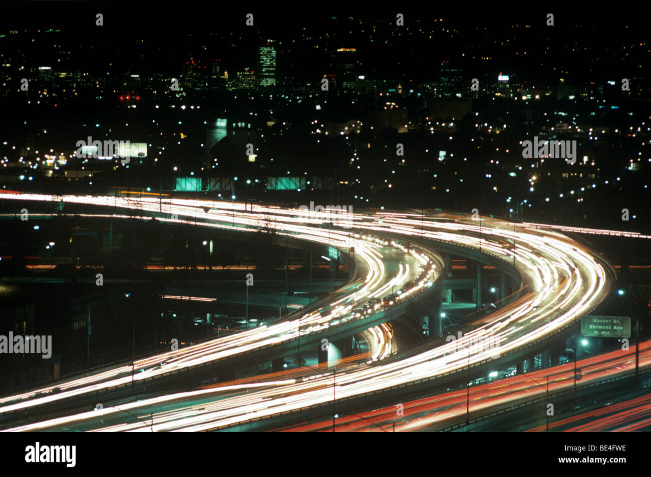 Freeways at Night Stock Photo - Alamy