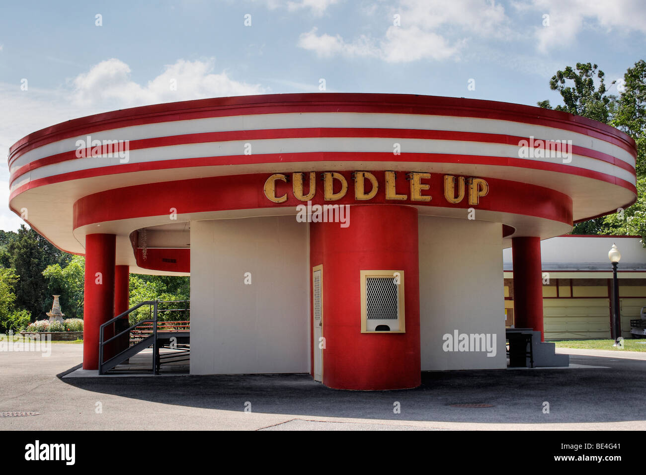 The restored Cuddle Up kiosk in Glen Echo Park, Glen Echo, Maryland ...