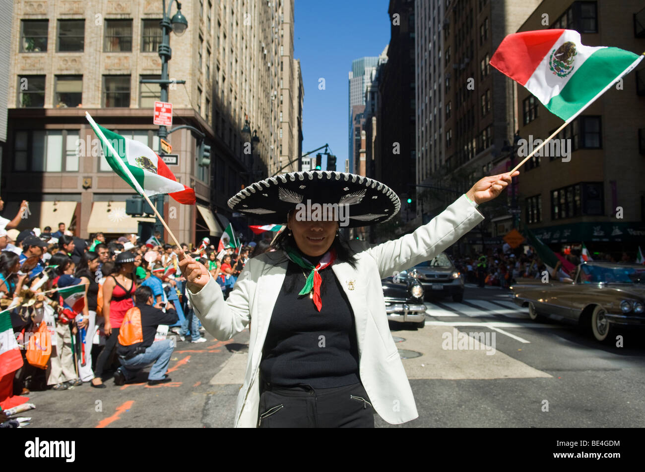 Mexican-Americans gather on Madison Avenue in New York for the annual ...