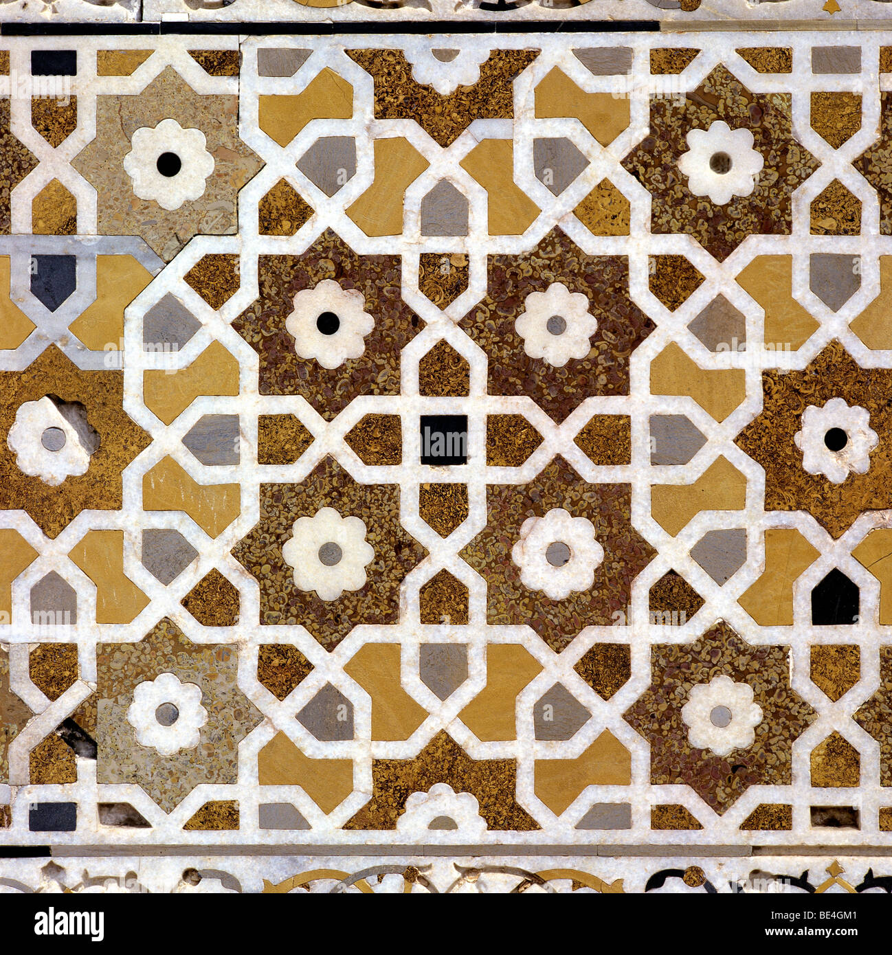 Pattern at a wall of the Taj Mahal in Agra Stock Photo - Alamy