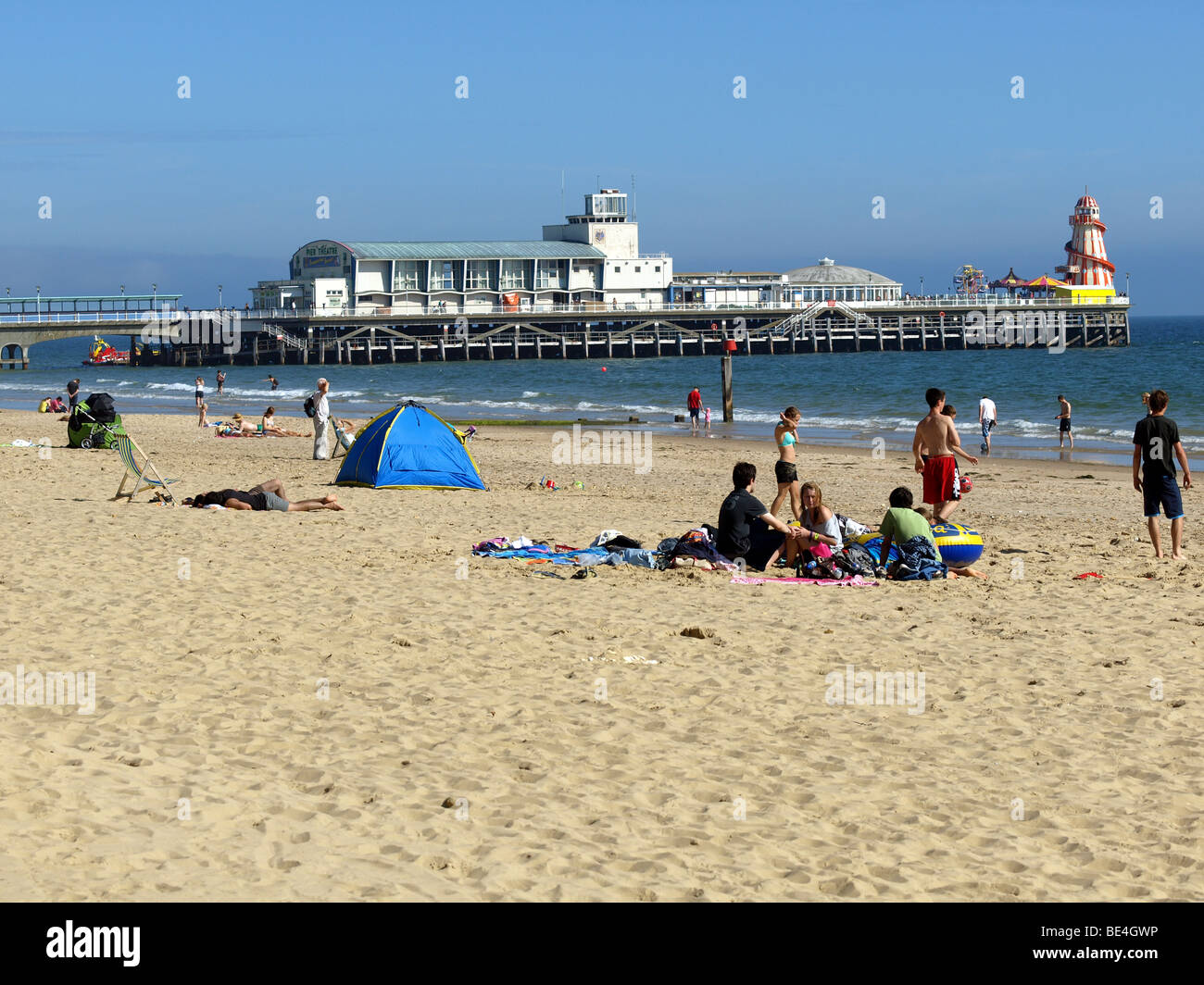 The west beach and pier at Bournemouth,Dorset Stock Photo - Alamy