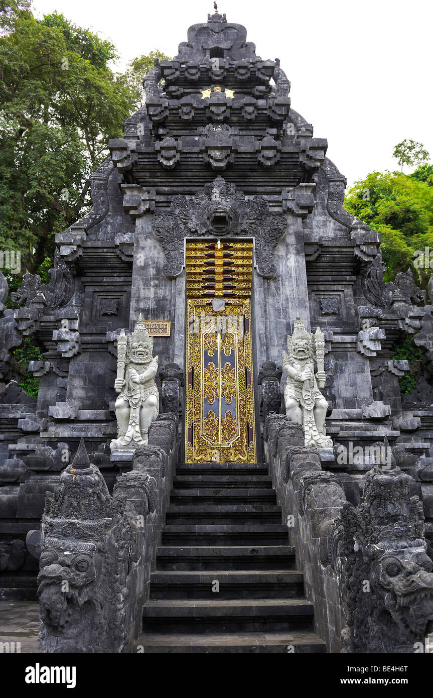 Gate with mythological figure in Goa-Lawah Temple, Bat Temple, Bali ...