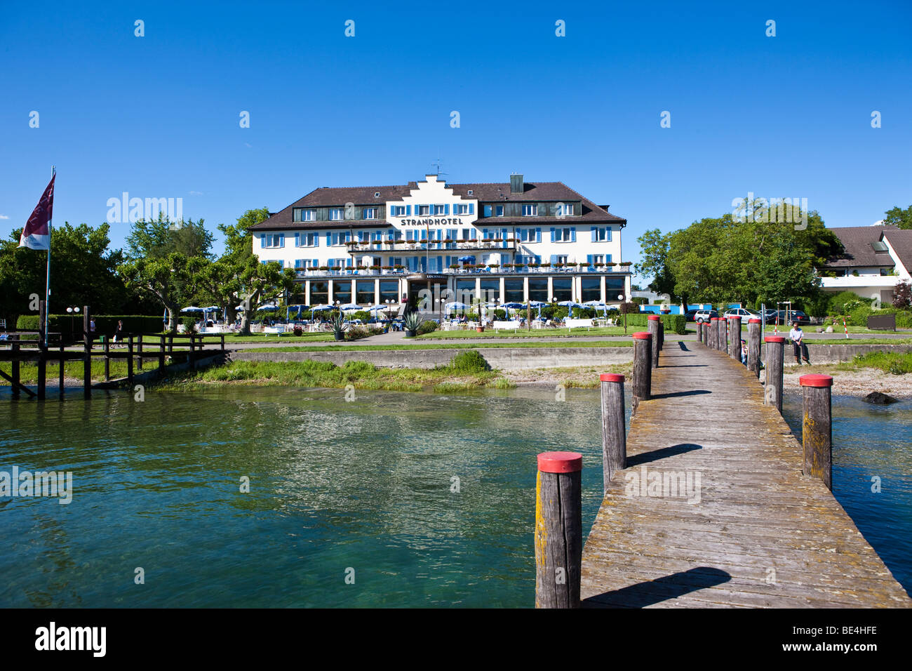 Loechnerzell beach hotel, Mittelzell, Reichenau Island, Lake Constance ...