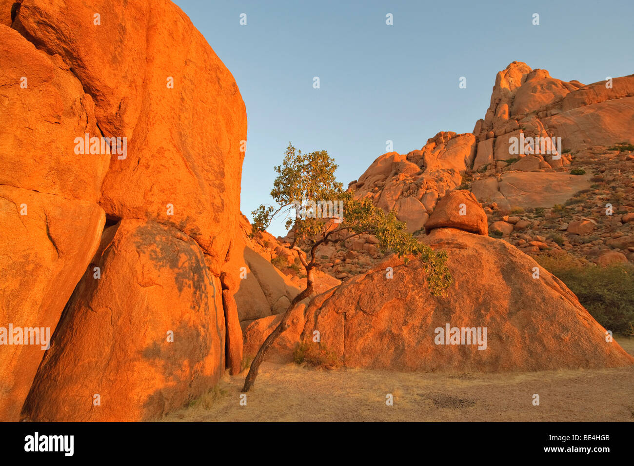 Granite wall and peak of the Spitzkoppe, Namibia, Africa Stock Photo ...