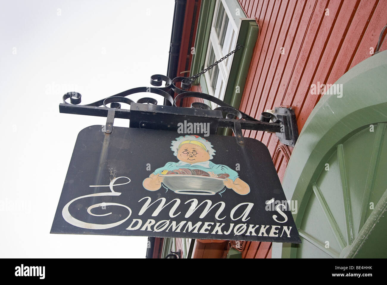 Street sign advertising a cafe in Tromso, Norway Stock Photo - Alamy