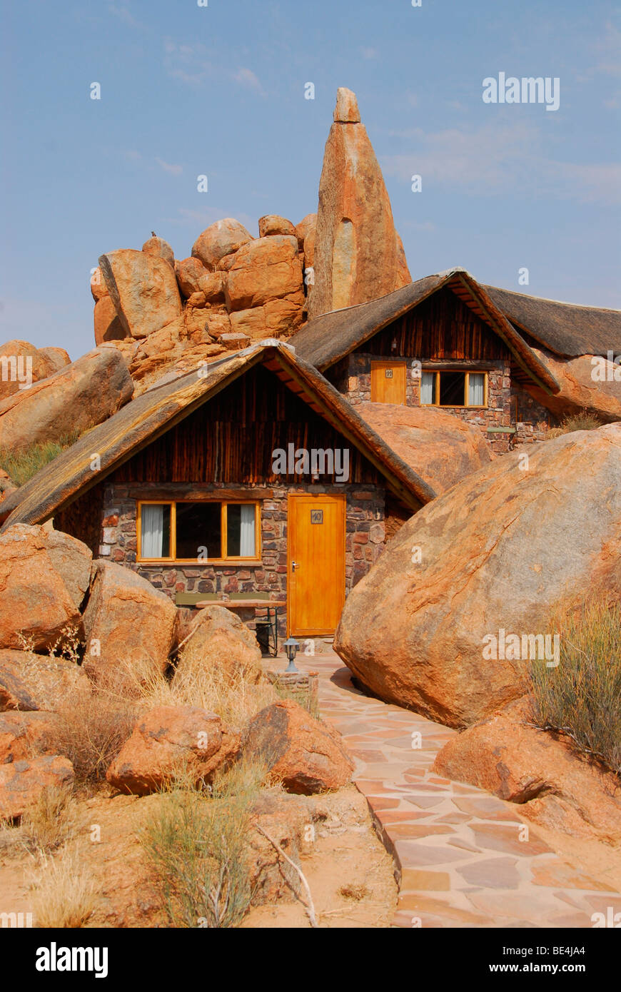 Thatched Chalets of Canyon Lodge, Fish River Canyon, Namibia, Africa ...