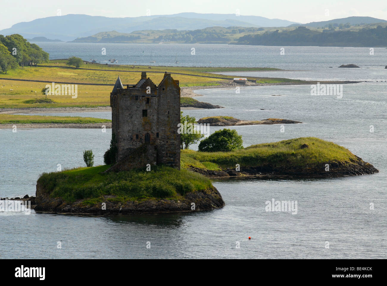 Castle Stalker on Loch Linnhe, Scotland, Great Britain, Europe Stock ...