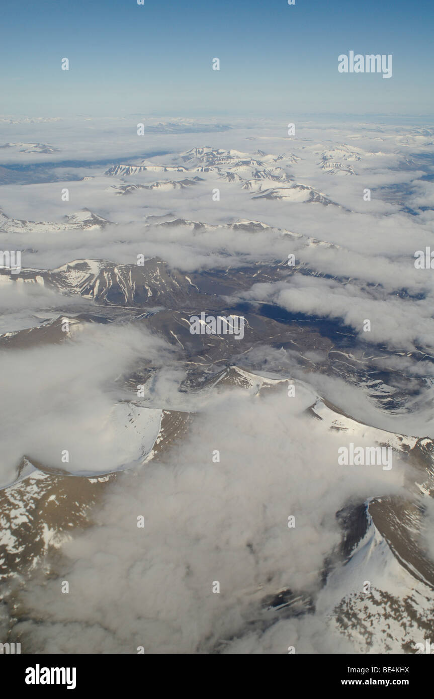 Arctic landscape, aerial showing mountain ranges Stock Photo - Alamy