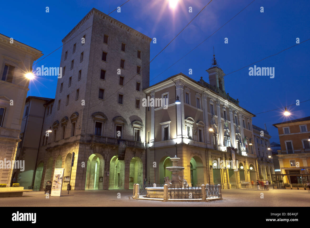 Rieti, Italy. The main façade of the Palazzo Comunale overlooking ...