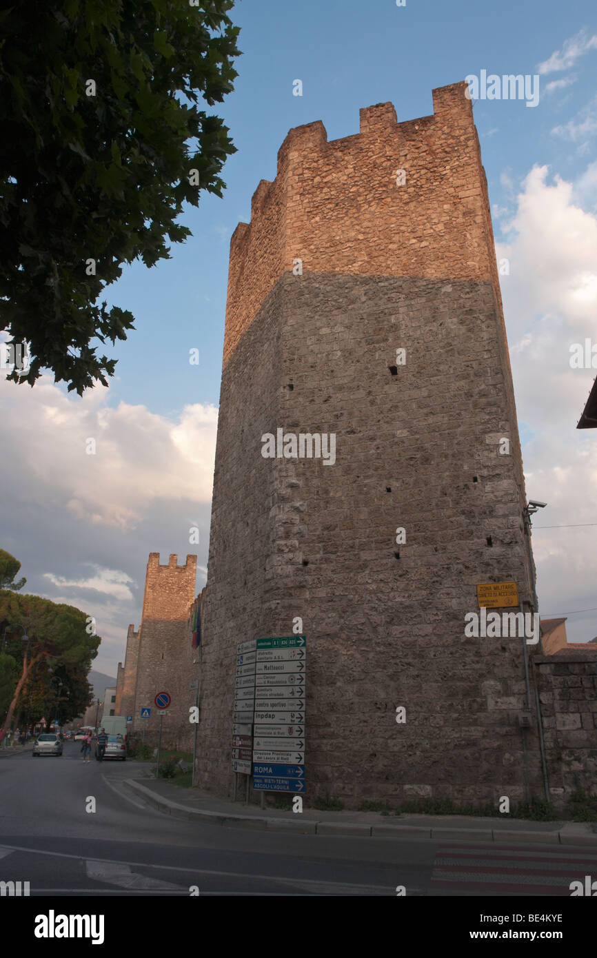 Rieti, Italy. Stretch of medieval walls Stock Photo - Alamy
